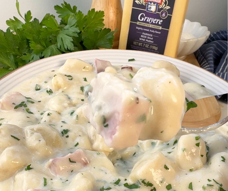 One-Pot Croque Monsieur Gnocchi Mac-and-Cheese | Finlandia Cheese