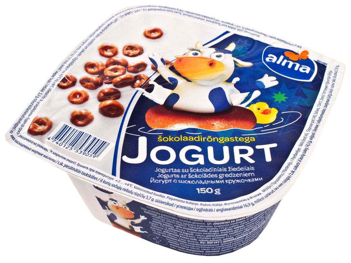 Alma lastejogurt šokolaadirõngastega 150g | Valio