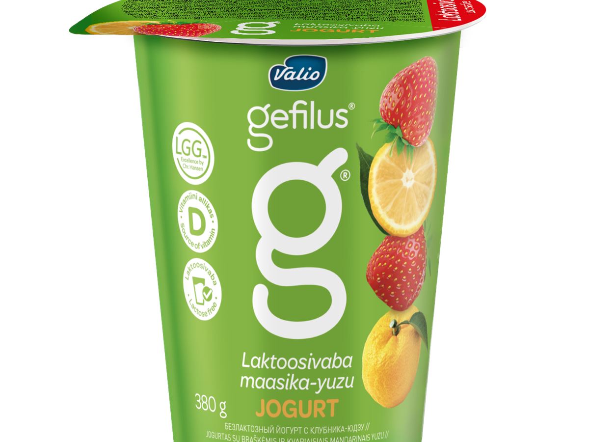 Valio Gefilus laktoosivaba jogurt maasika-yuzu 380g | Valio