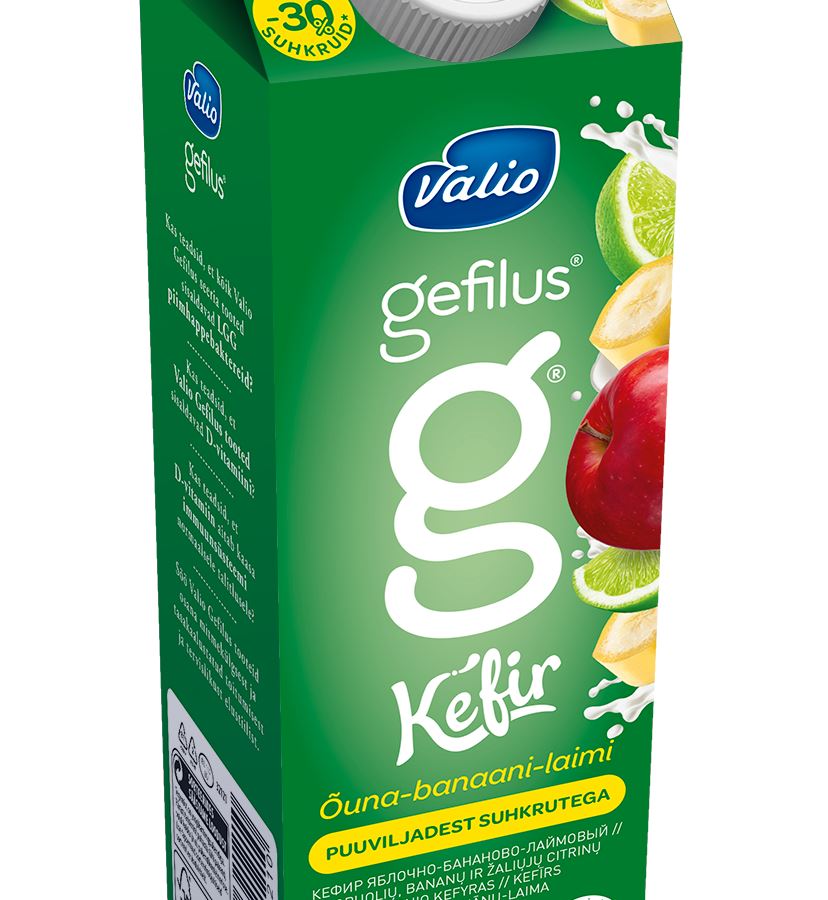 Valio Gefilus keefir õuna-banaani-laimi puuviljadest suhkrutega 1kg | Valio