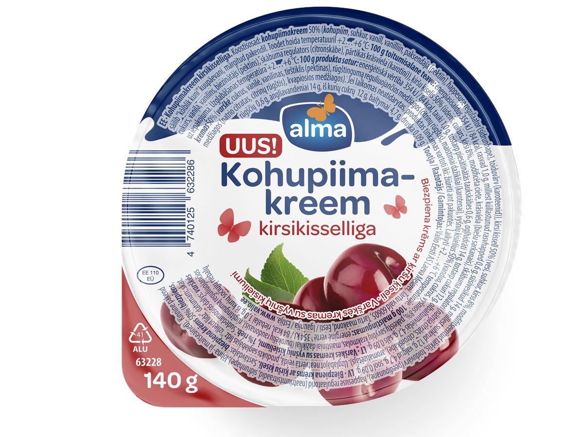 Alma kohupiimakreem kirsikisselliga 140g | Valio