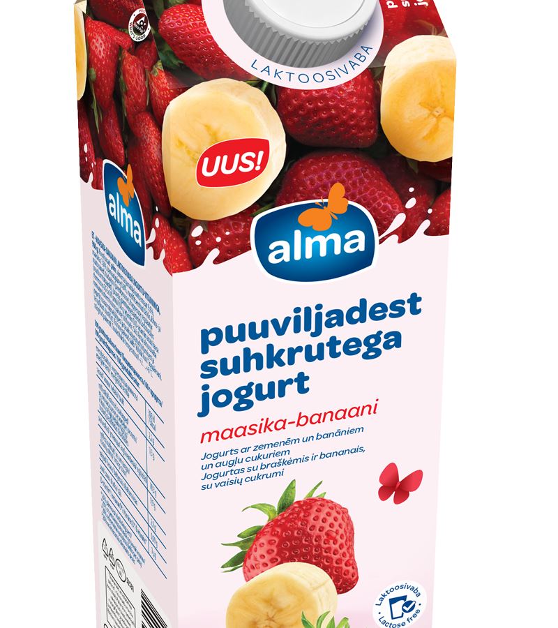 Alma lactose free yoghurt strawberry-banana with fruit sugars and ...