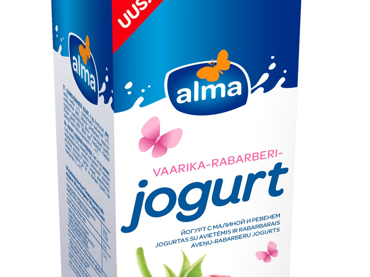 Alma yoghurt raspberry-rhubarb 1kg | Valio
