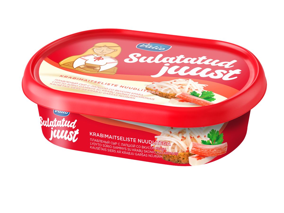Valio spreadable processed cheese crab flavoured noodles, 185 g | Valio