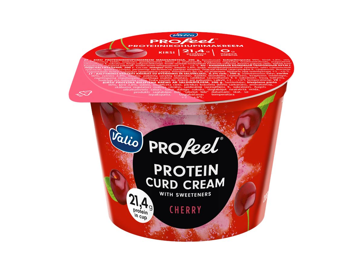 Valio PROfeel вишневый протеиновый творожный крем 200г | Valio