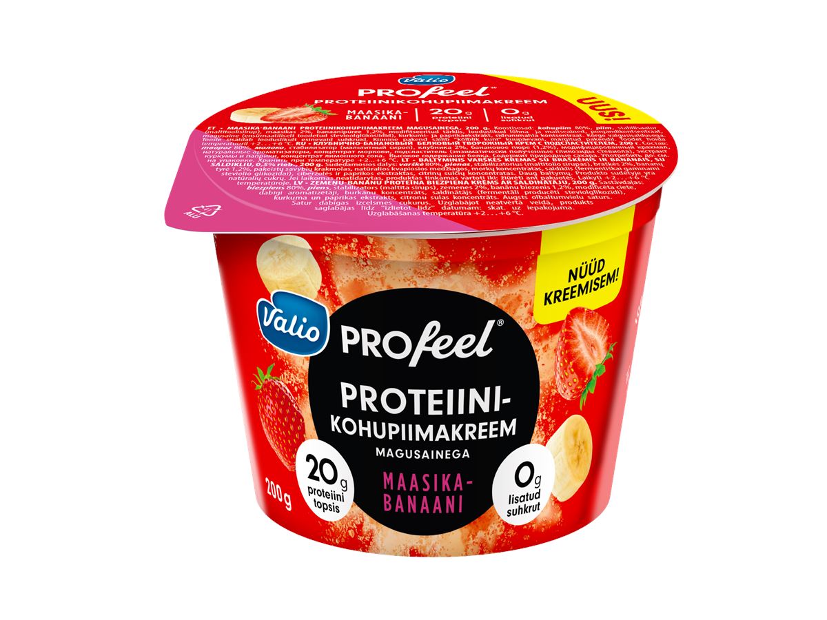 Valio PROfeel proteiinikohupiimakreem maasika-banaani magusainega 200g ...