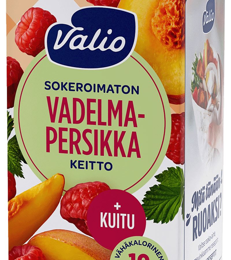 Valio raspberry-peach kissel 1 kg with fiber no added sugar | Valio