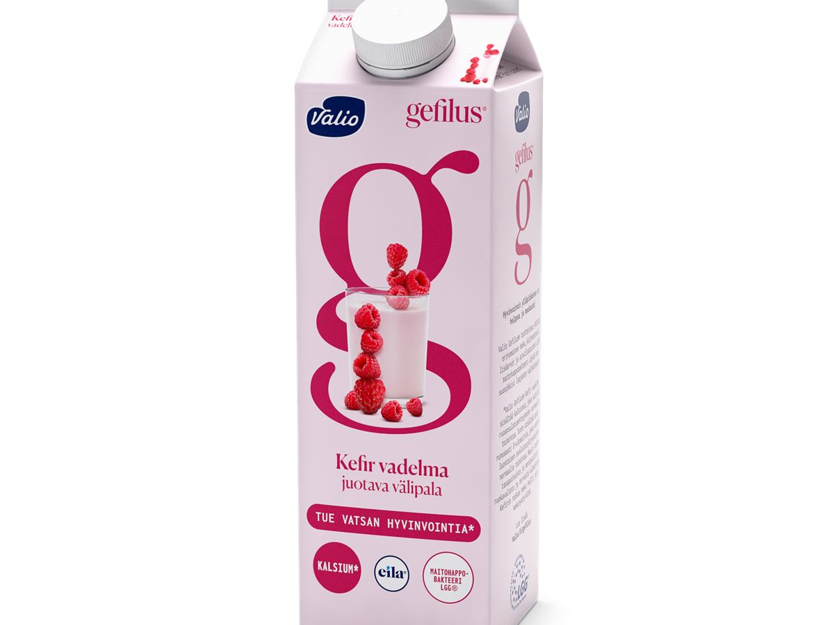 Valio Gefilus® Kefir juotava välipala vadelma laktoositon - Valio