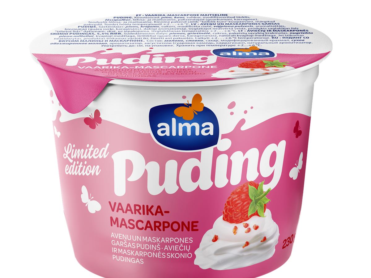 Alma pudding raspberry-mascarpone flavored 230g | Valio