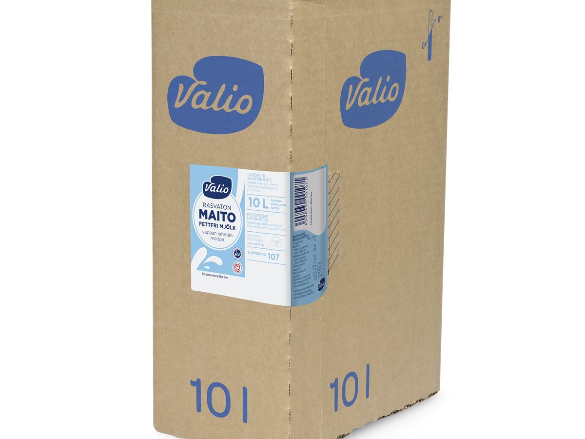 Valio vapaan lehmän rasvaton maito novobox - Valio Aimo