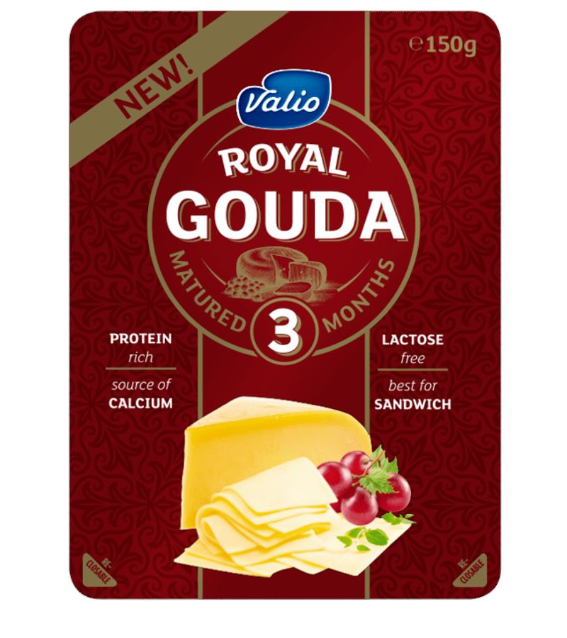 Royal Gouda Red sliced cheese 150g | Valio