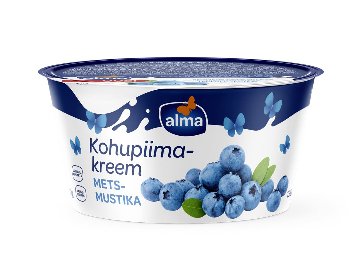 Alma forest-blueberry/wild-blueberry (bilberry) curd cream 150g | Valio