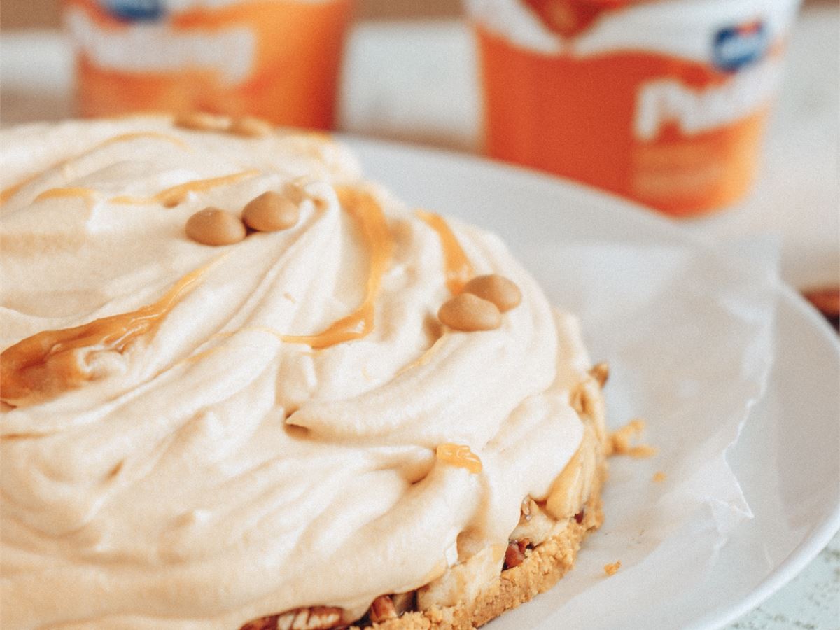 Banoffee kūka ar Alma pudiņu | Valio