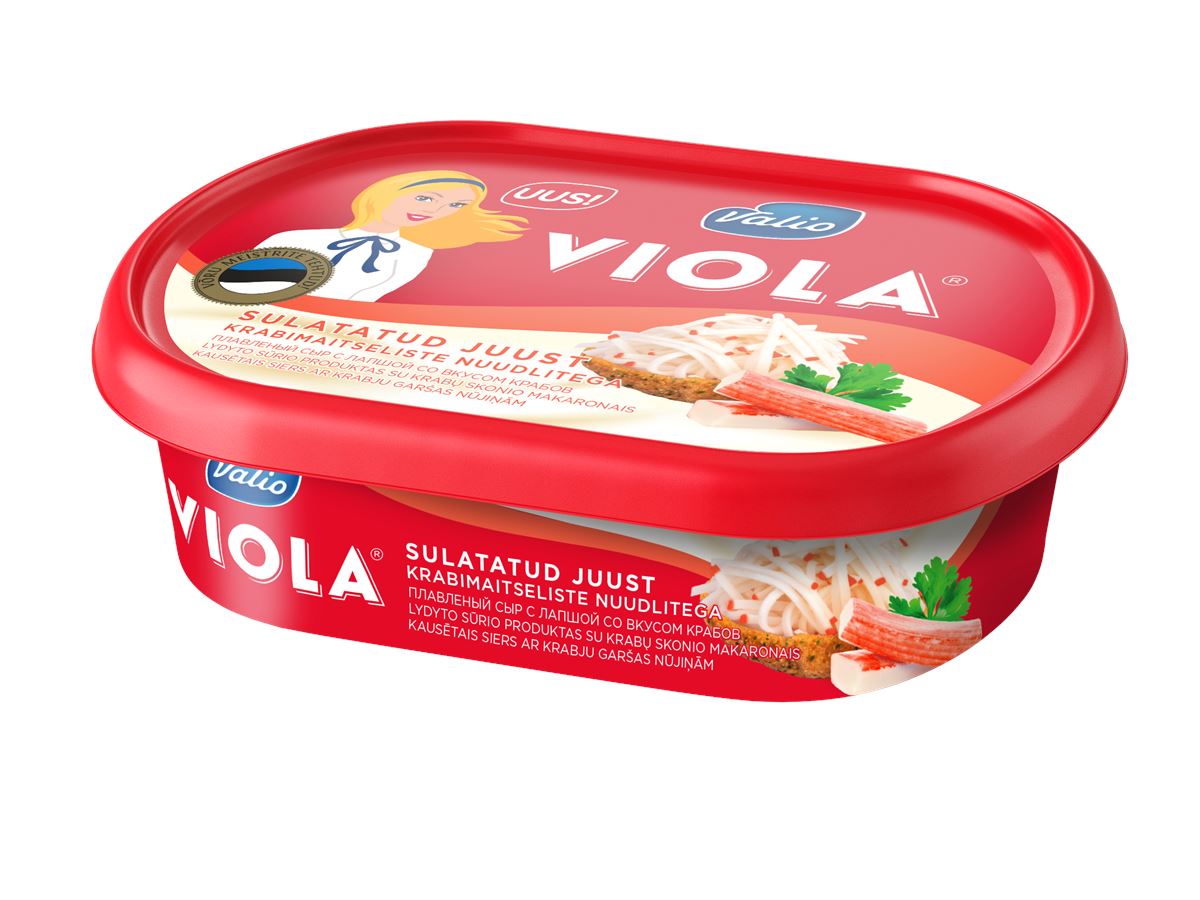 Viola spreadable cheese with crab flavoured noodles 185g | Valio