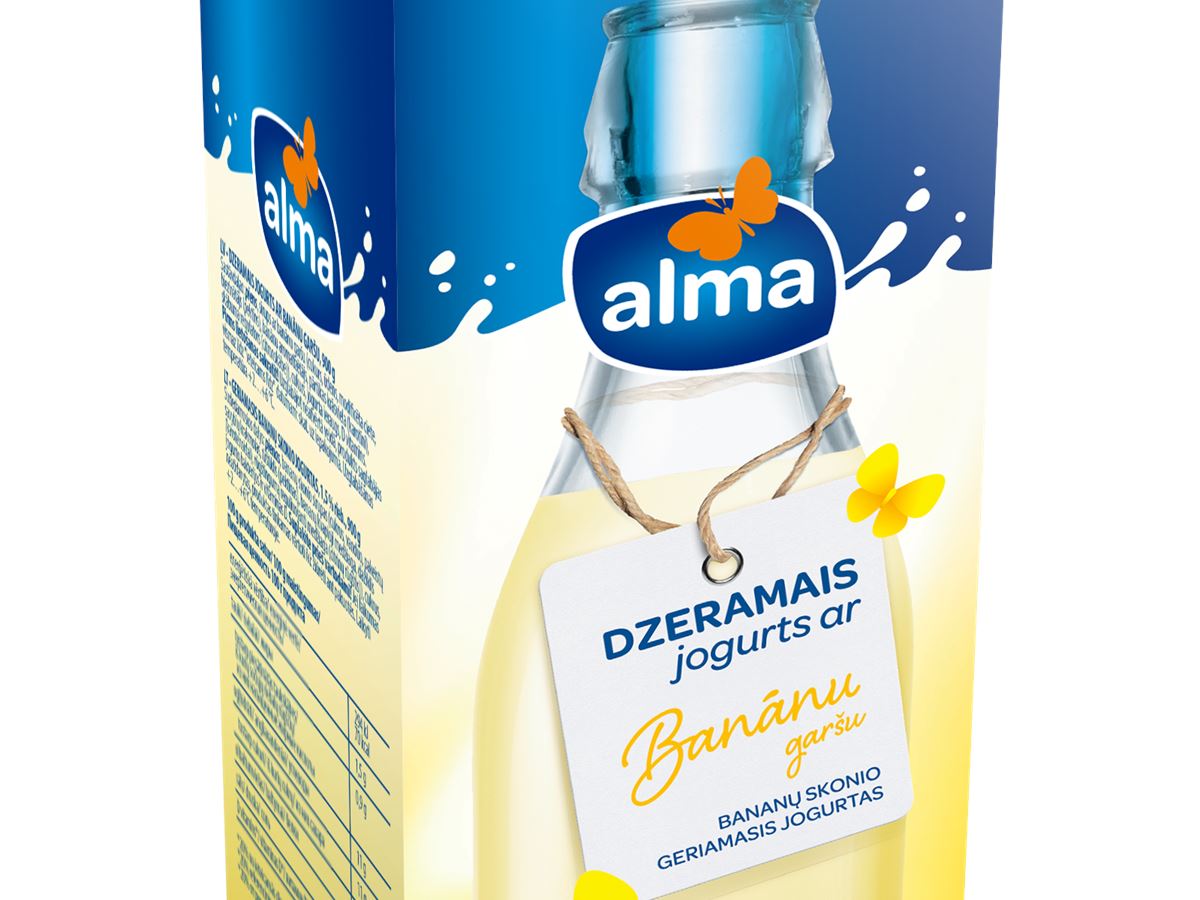 Alma drinking yoghurt banana flavor, 900 g | Valio