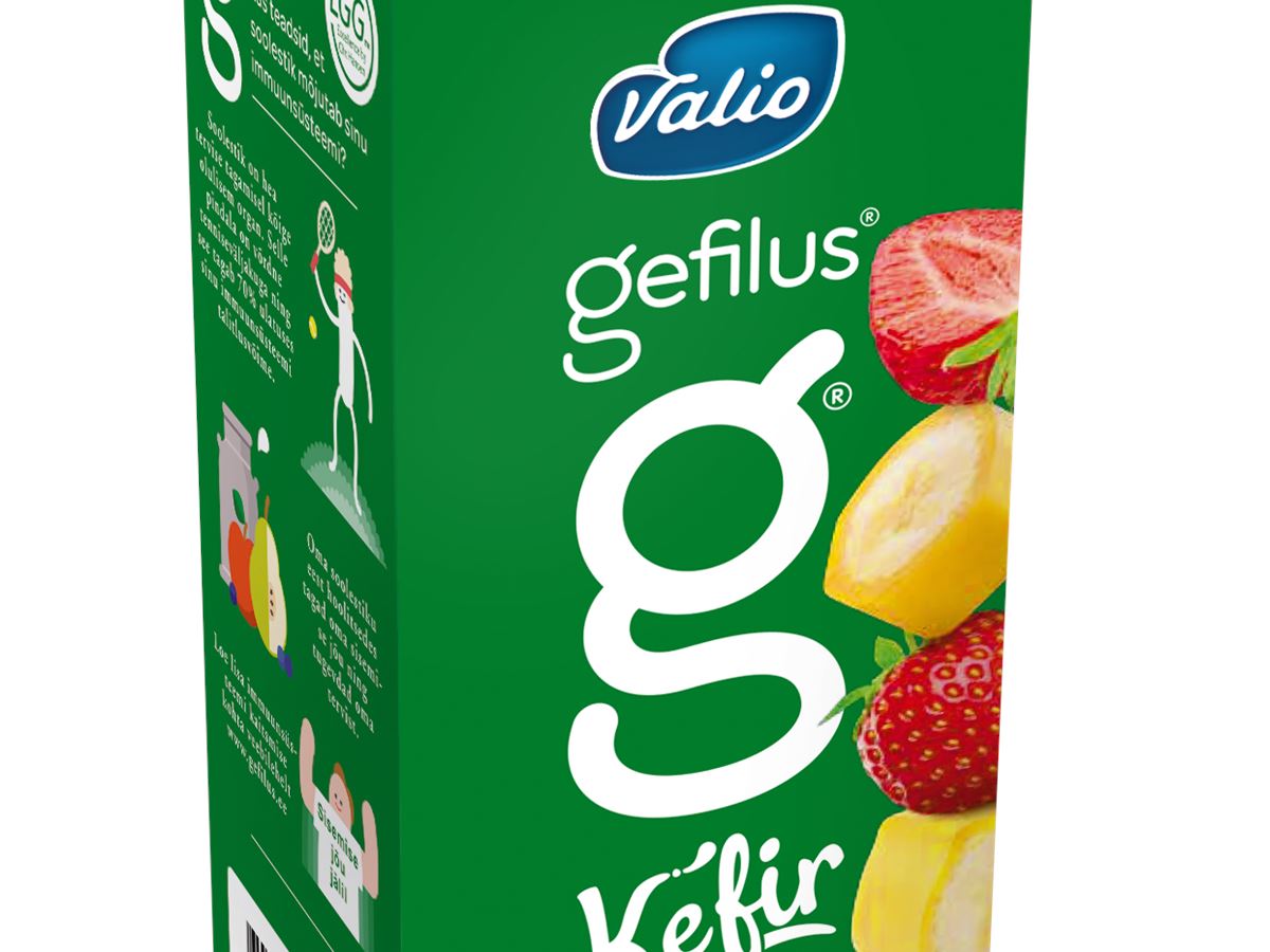 Gefilus kefīrs zemeņu-banānu, 1 kg | Valio
